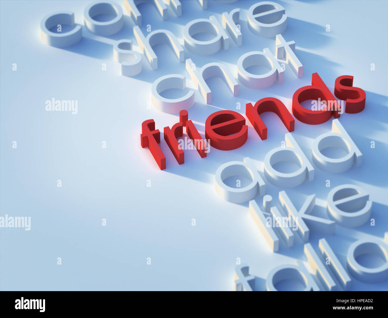 Friends text on the list with other words Stock Photo - Alamy