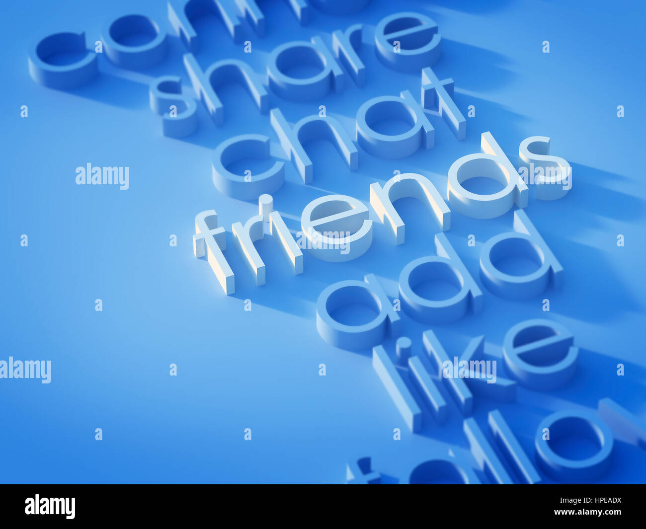 Friends text on the list with other words Stock Photo - Alamy