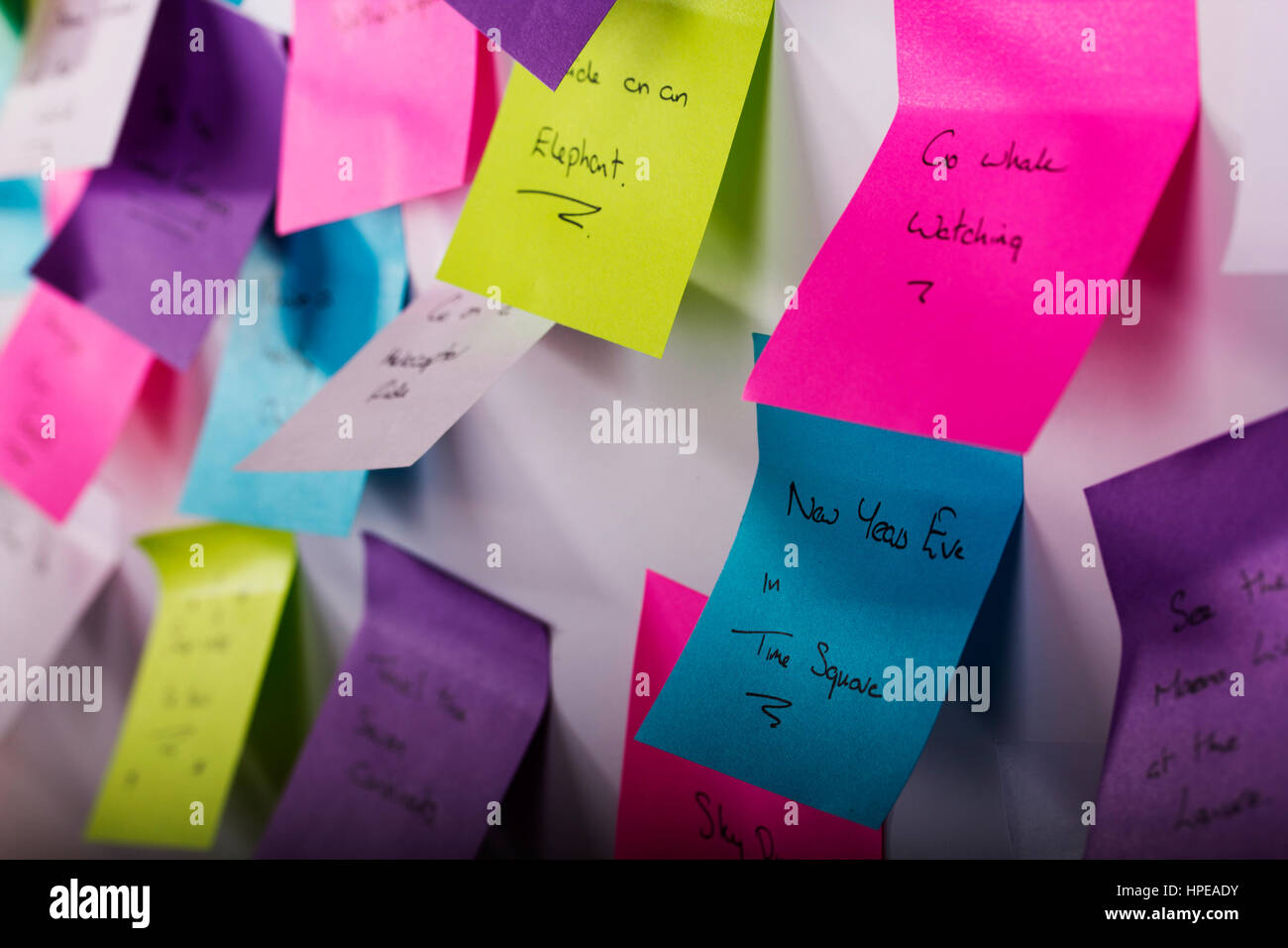 Colourful sticky notes with things to do Stock Photo - Alamy