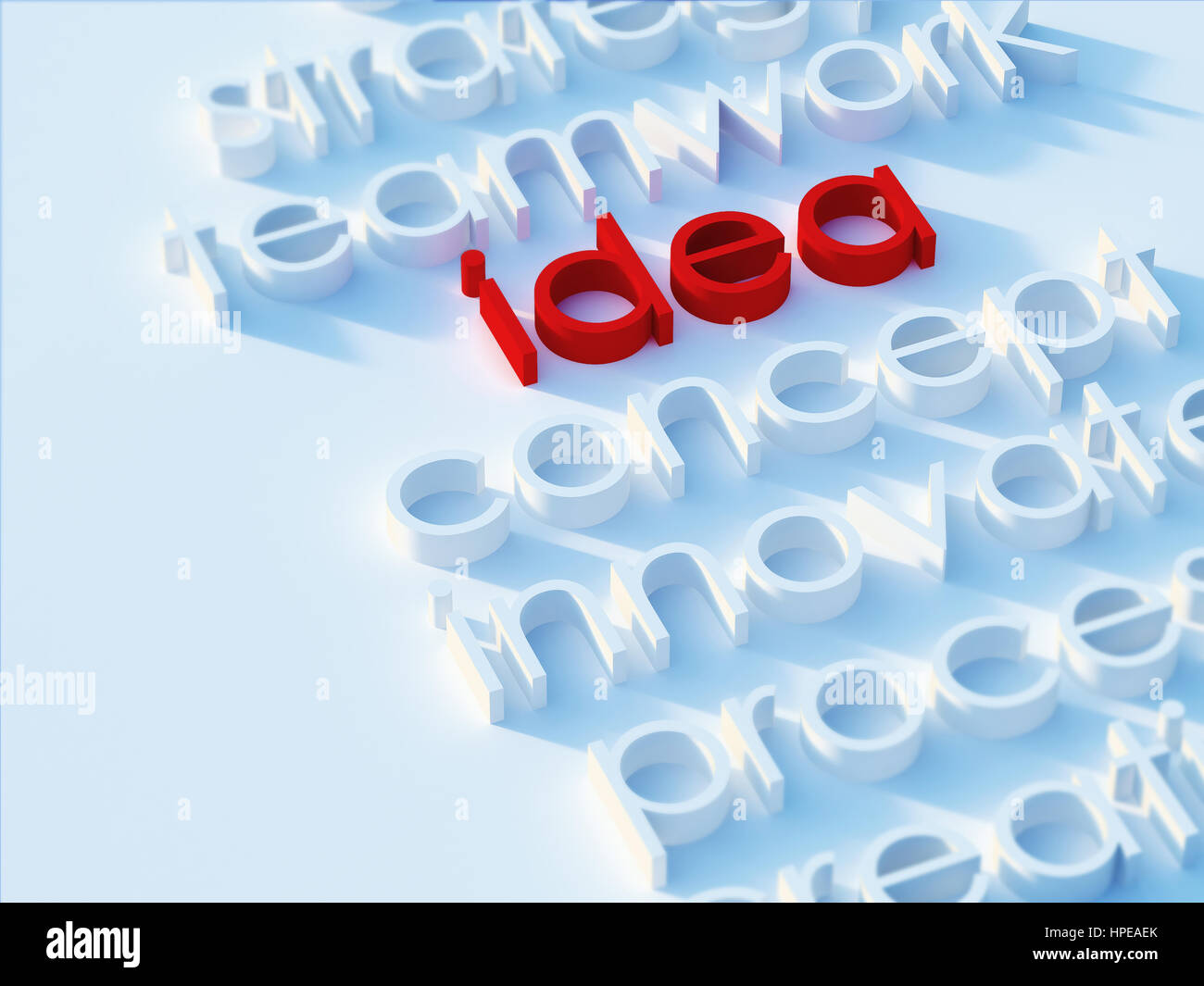 Idea text on the list with other words Stock Photo - Alamy
