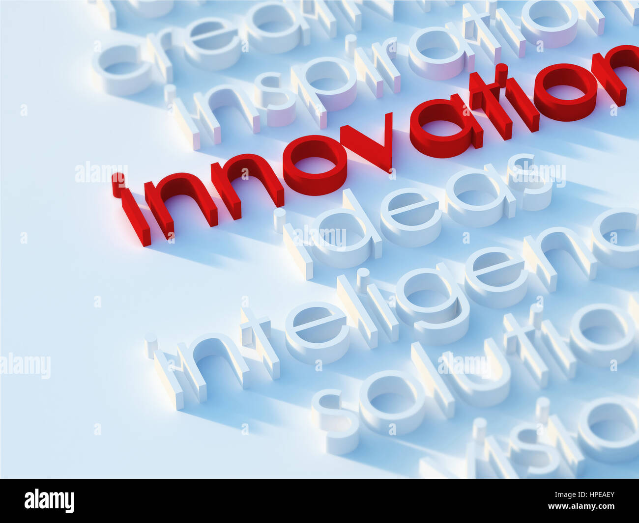 Innovation text on the list with other words Stock Photo - Alamy