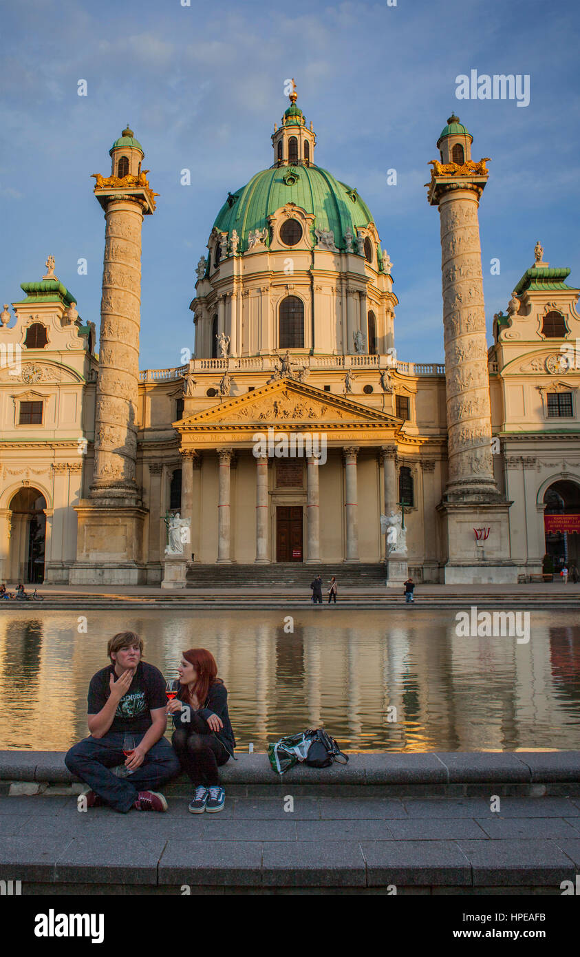 Karlskirche, St. Charles Borromeo church by Fischer von Erlach in ...