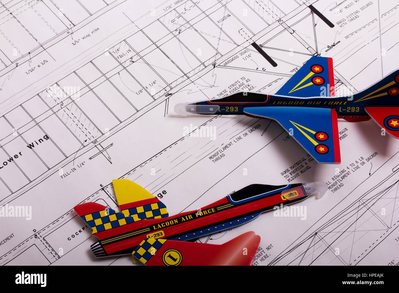 Making toy aircraft ready to fly with detailed instructions Stock Photo ...