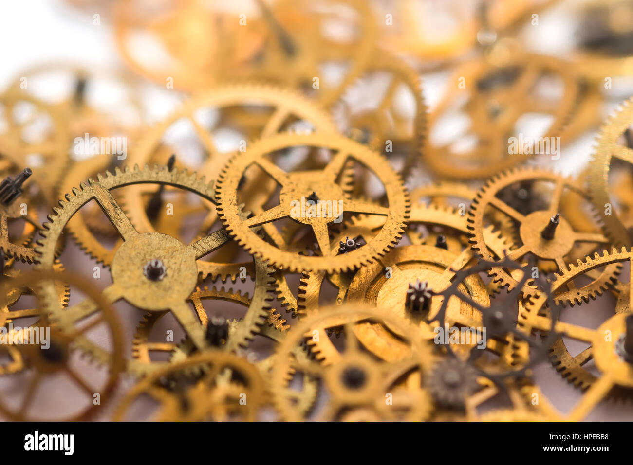 A pile of gears background. Many mechanisms. Old vintage gears. Part of ...