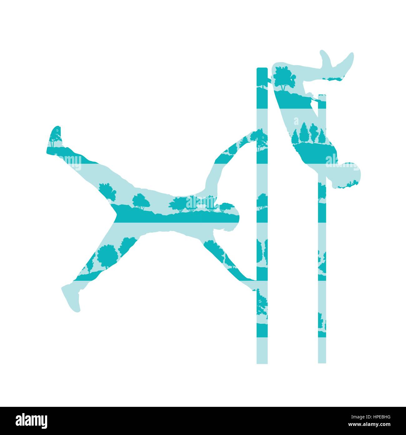 Man doing pull up exercise with rod vector background concept made of ...