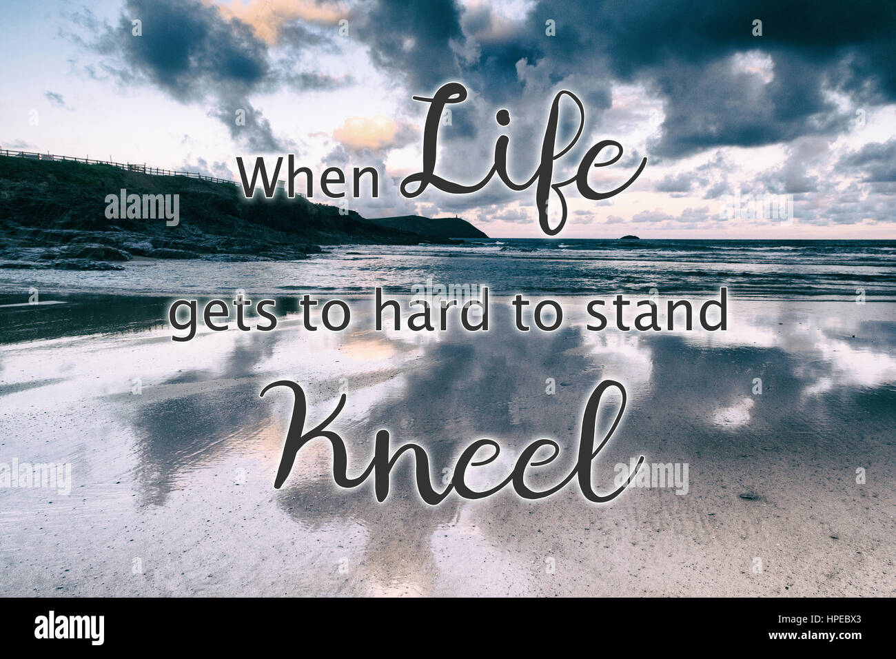 Inspirational motivational quote on a retro style background Stock ...