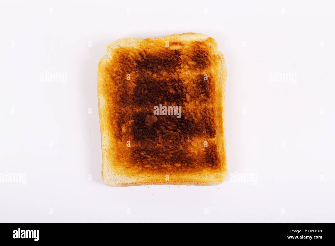 Slice of toast on a white background. Lay Flat Stock Photo - Alamy