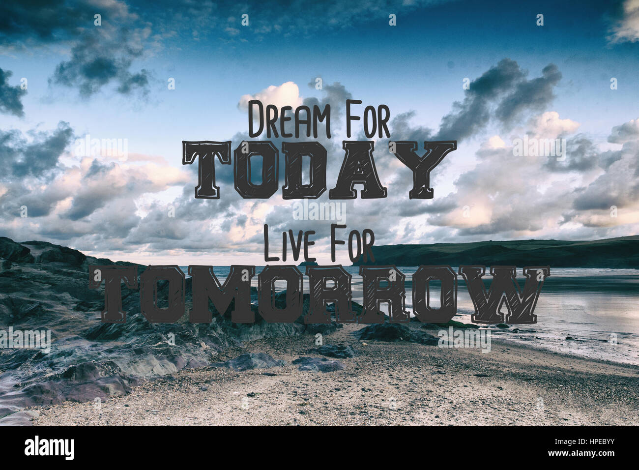 Inspirational motivational quote on a retro style background Stock ...