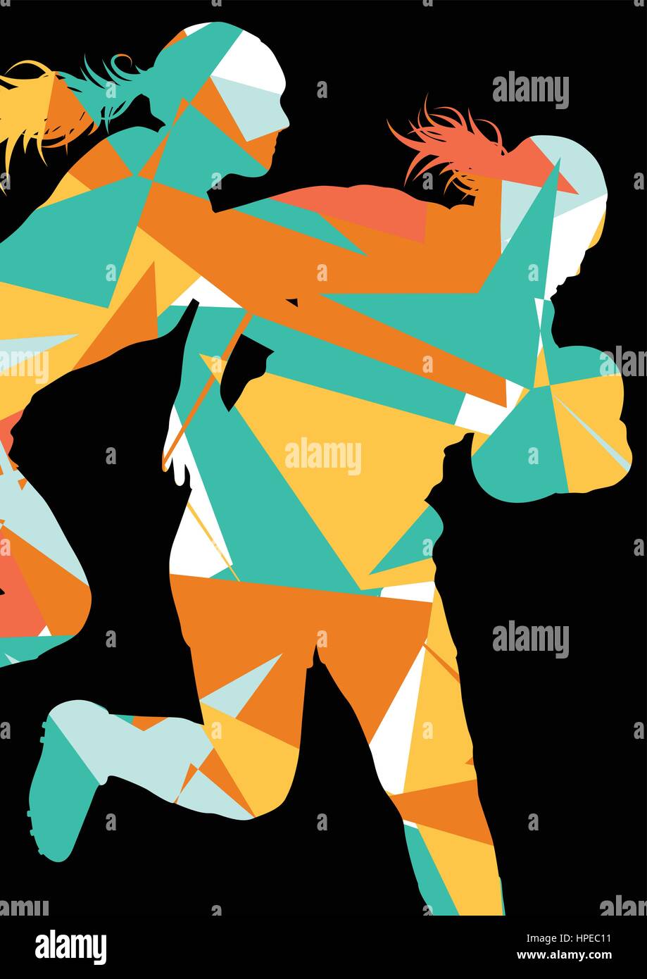 Female rugby players Stock Vector Images - Alamy