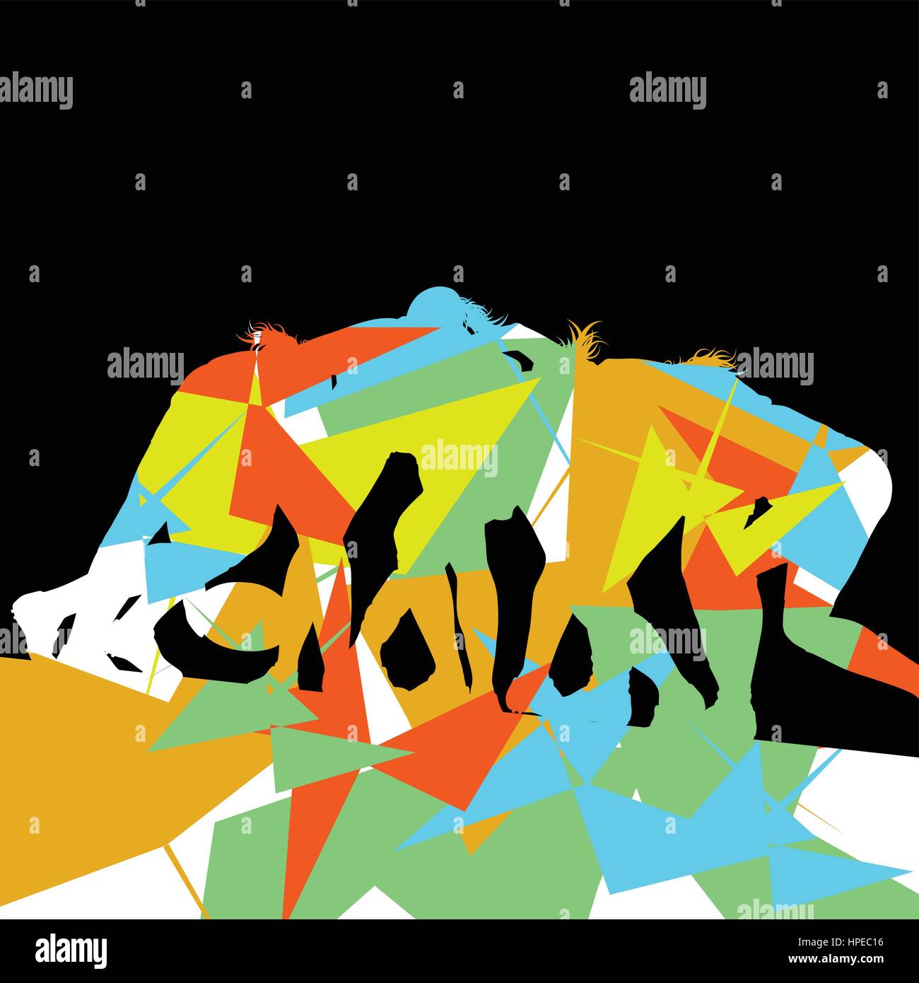 Active women rugby players young healthy sport silhouettes abstract ...