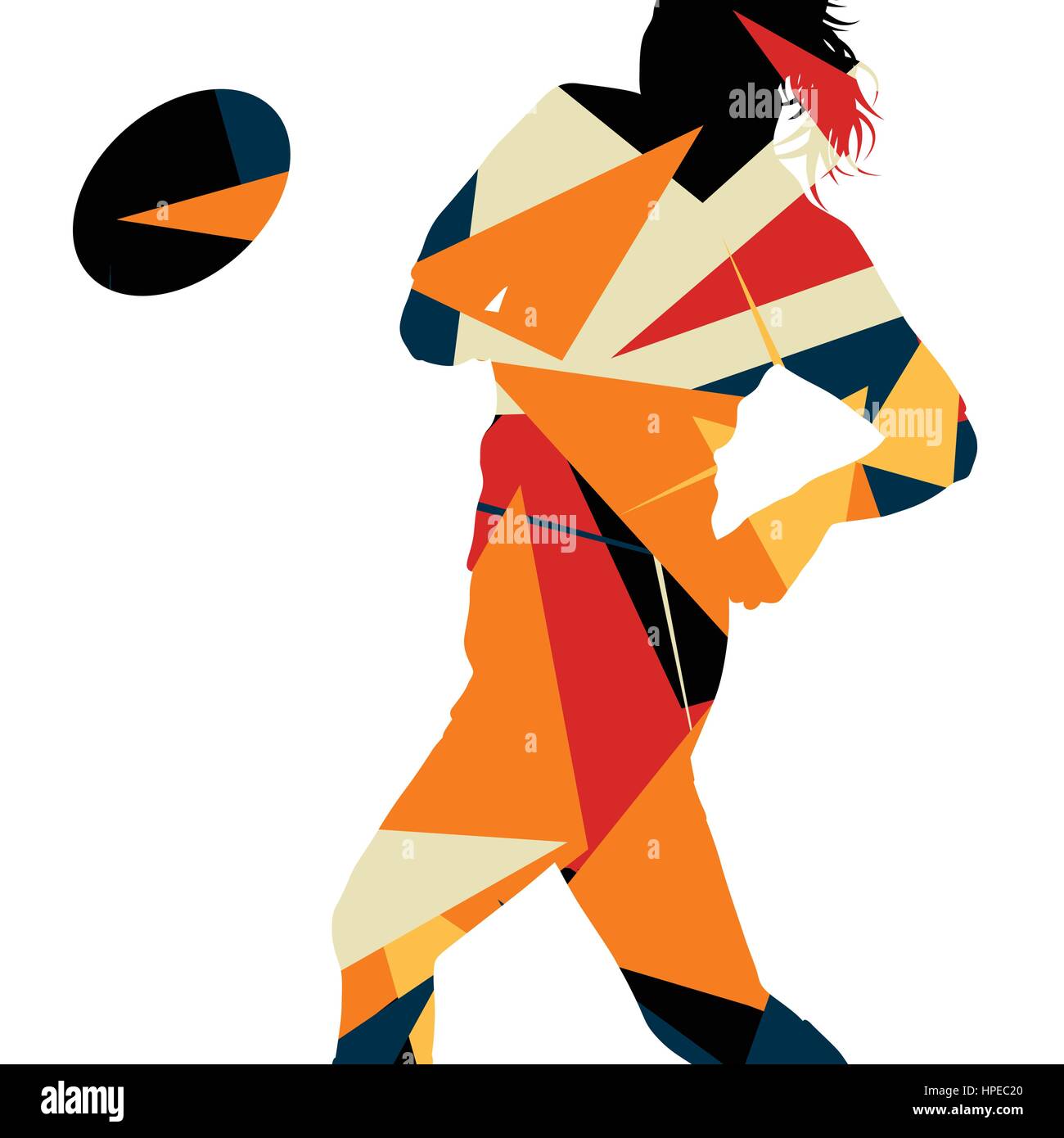 Female Rugby Player Stock Vector Images - Alamy