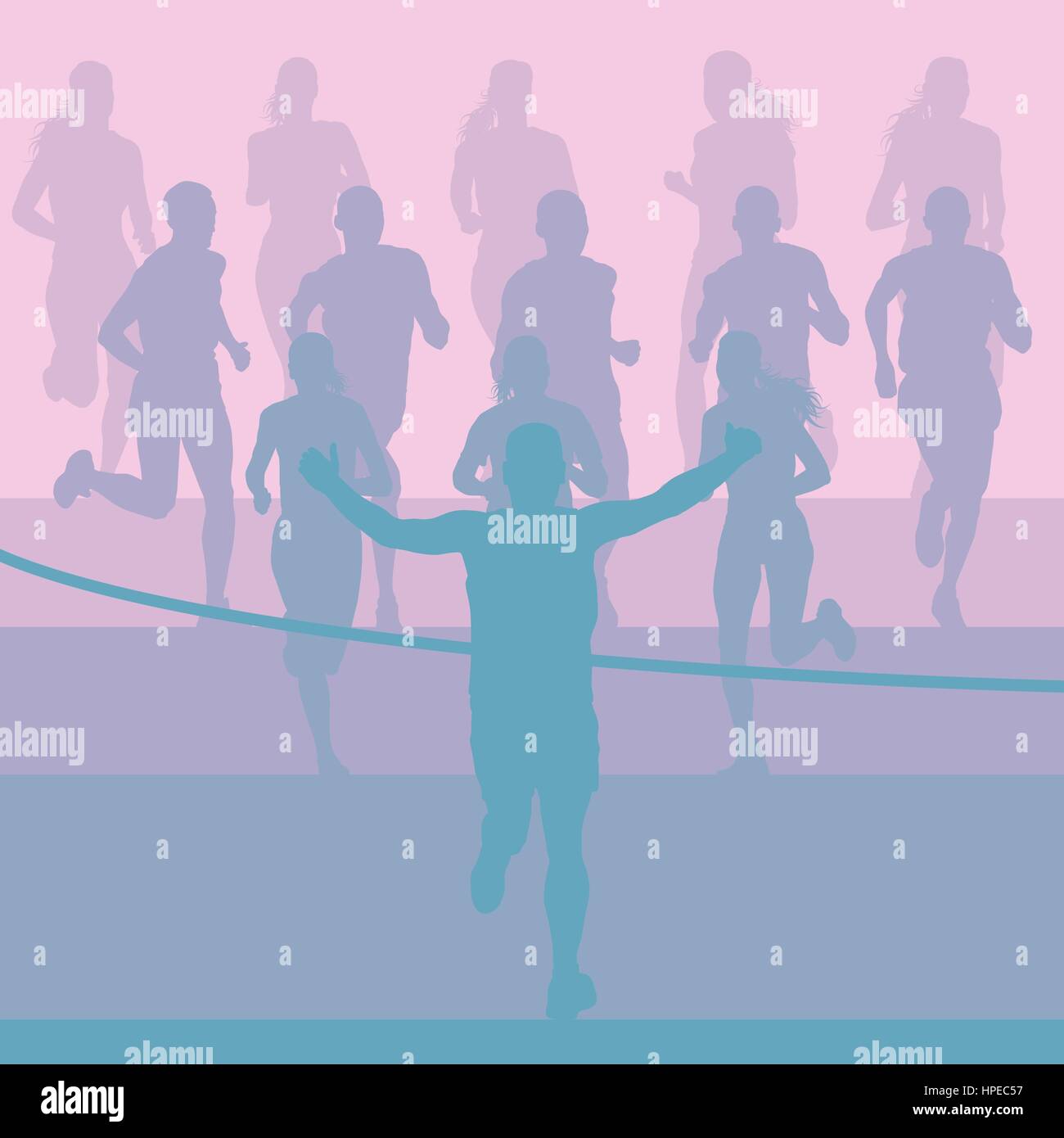 Running marathon people group vector illustration background Stock ...