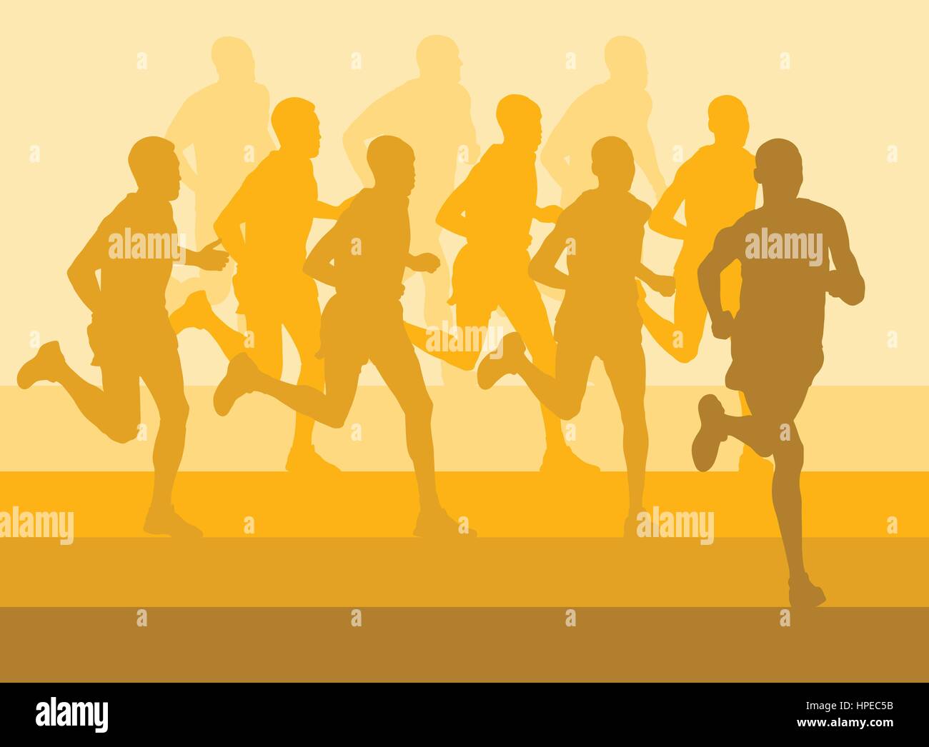 Running marathon people group vector illustration background Stock ...