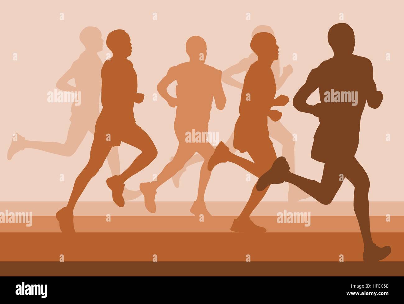Running marathon people group vector illustration background Stock ...