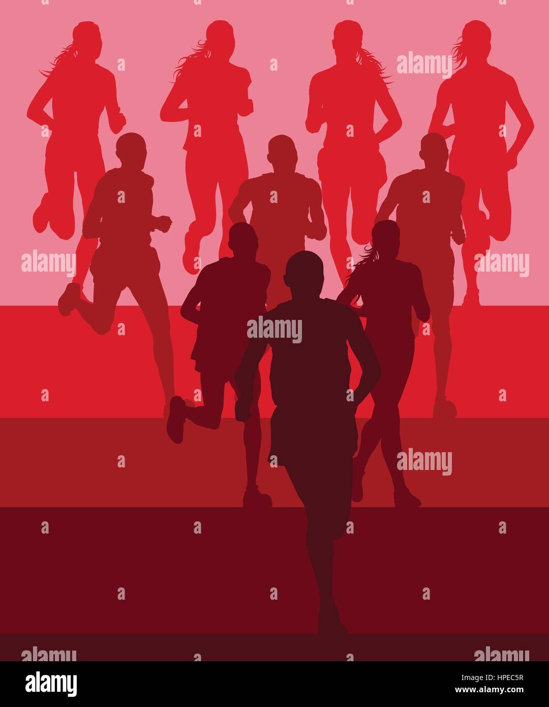 Running marathon people group vector illustration background Stock ...