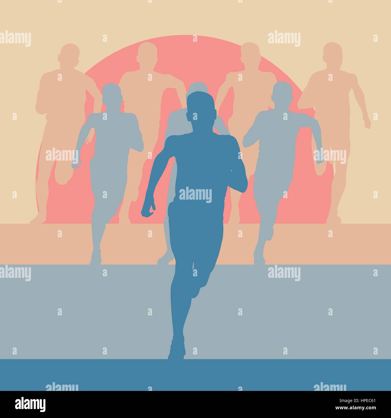 Running marathon people group vector illustration background Stock ...