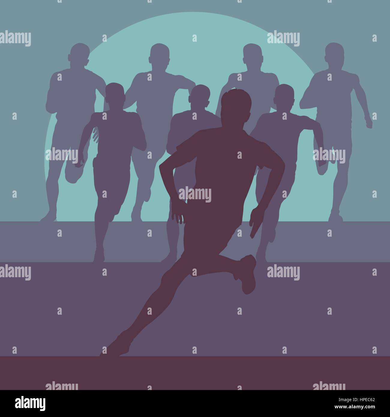 Running marathon people group vector illustration background Stock ...