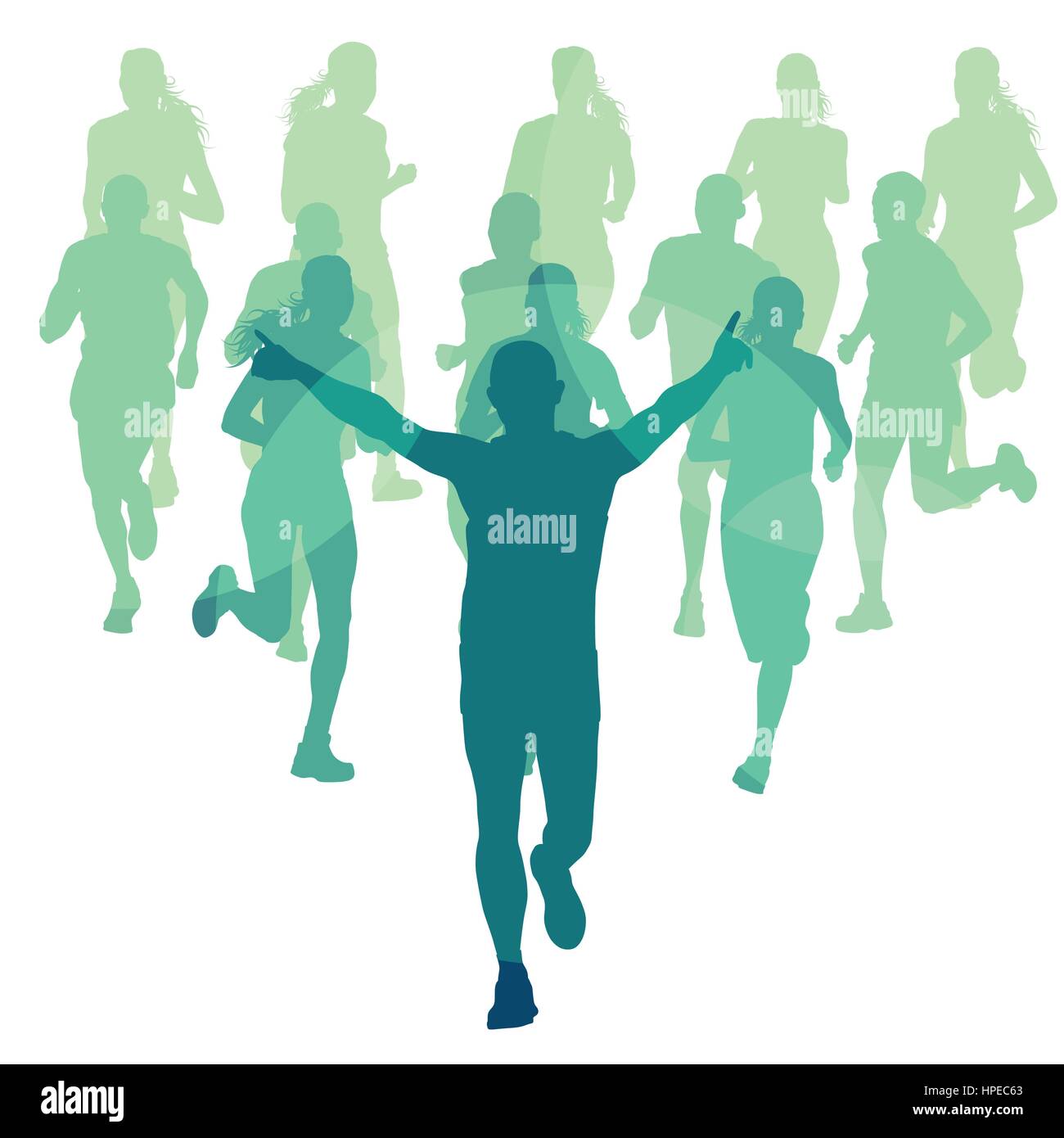 Running marathon people group vector illustration background Stock ...