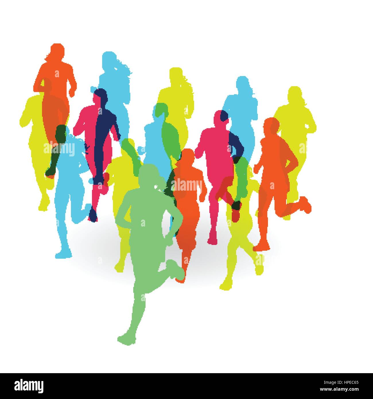 Running marathon people group vector illustration background Stock ...