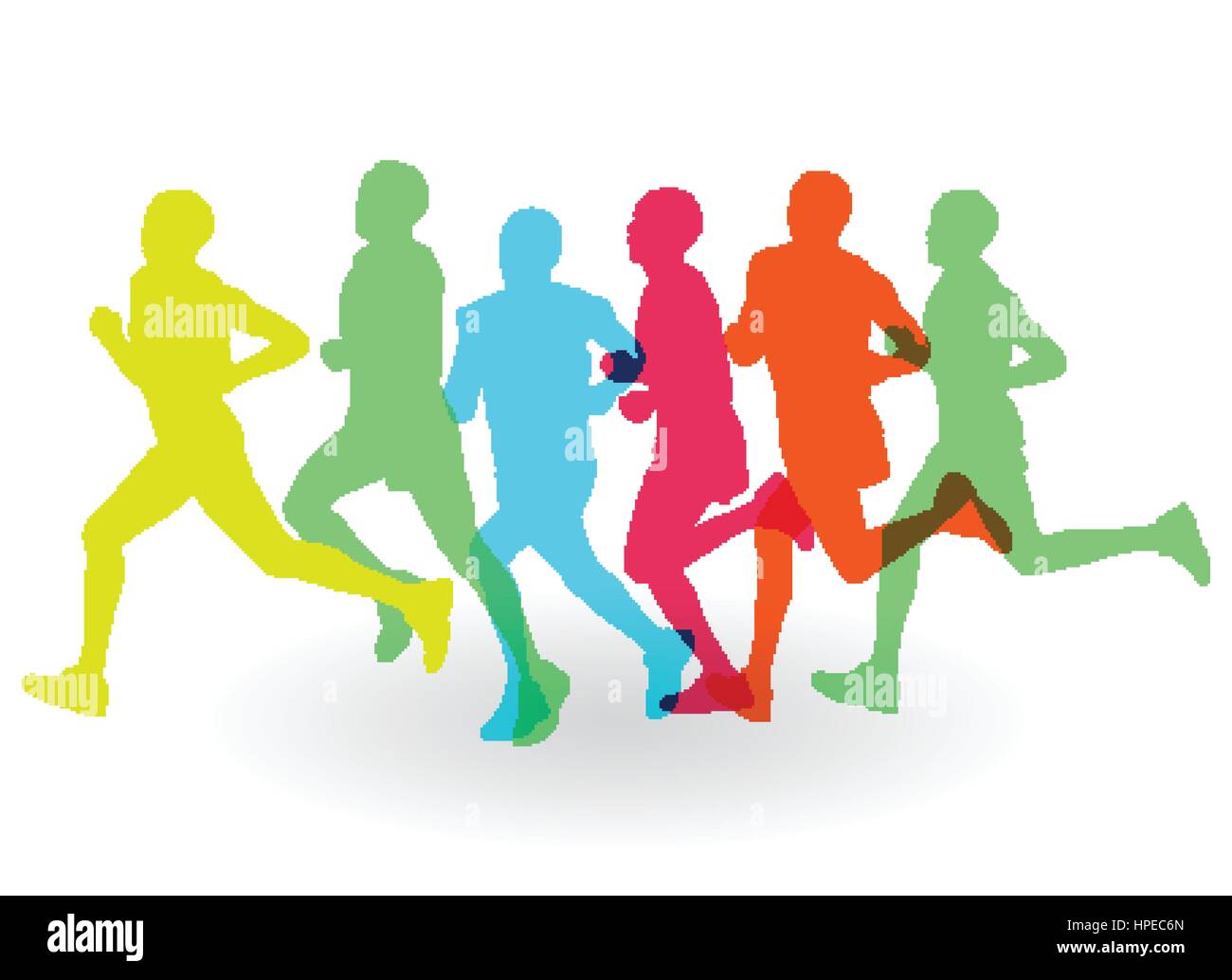 Running marathon people group vector illustration background Stock ...