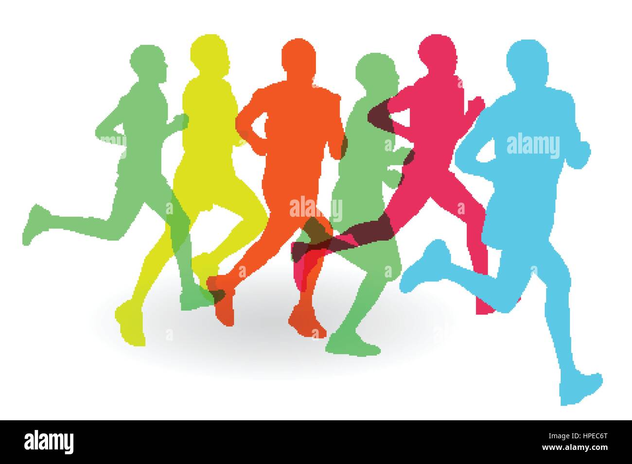 Running marathon people group vector illustration background Stock ...