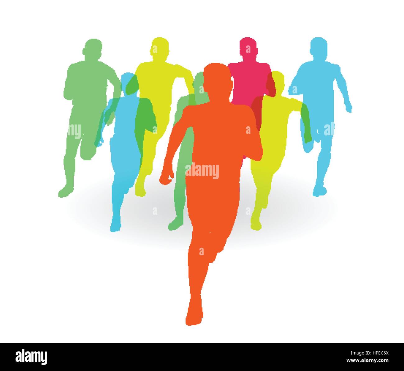Running marathon people group vector illustration background Stock ...