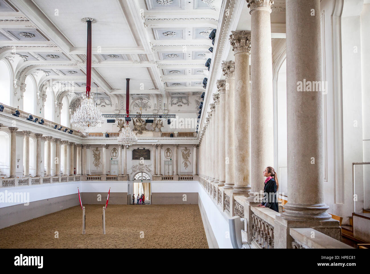 Spanish Riding School, in Hofburg palace, Vienna, Austria Stock Photo ...