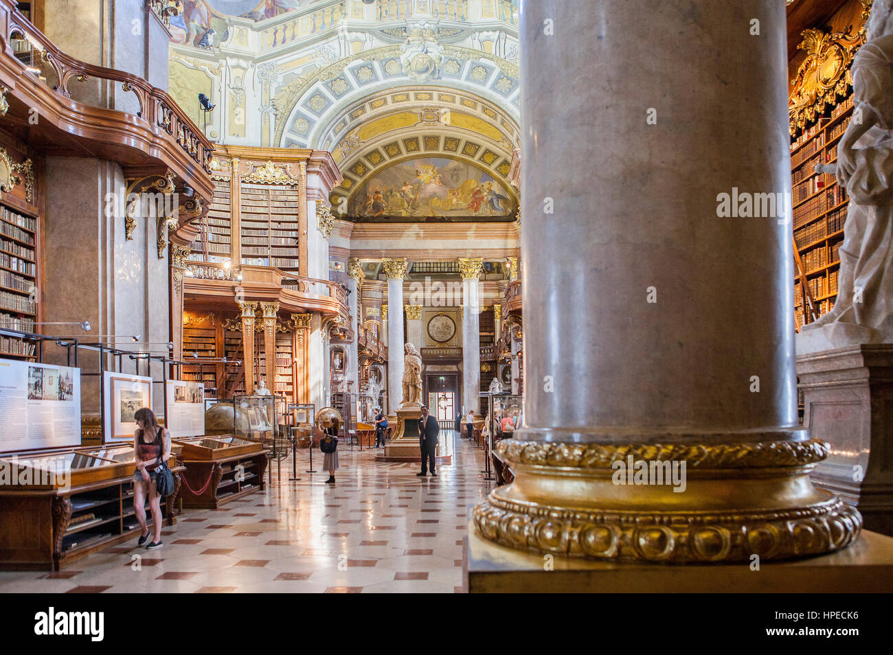 Austrian National Library, in Hofburg Palace,Vienna, Austria Stock ...