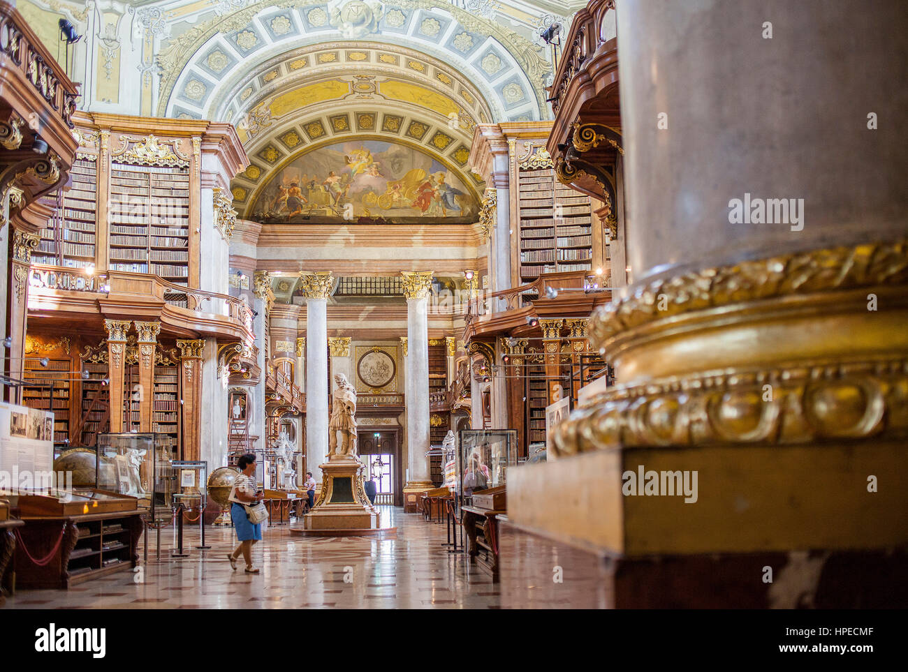 Austrian National Library, in Hofburg Palace,Vienna, Austria Stock ...