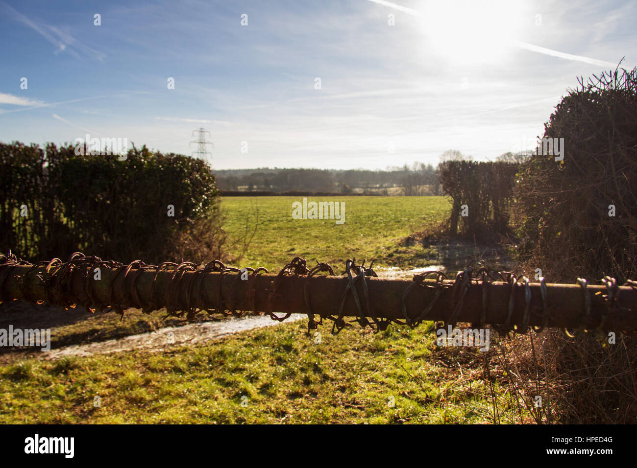Empty british countryside on a cold winters afternoon Stock Photo - Alamy