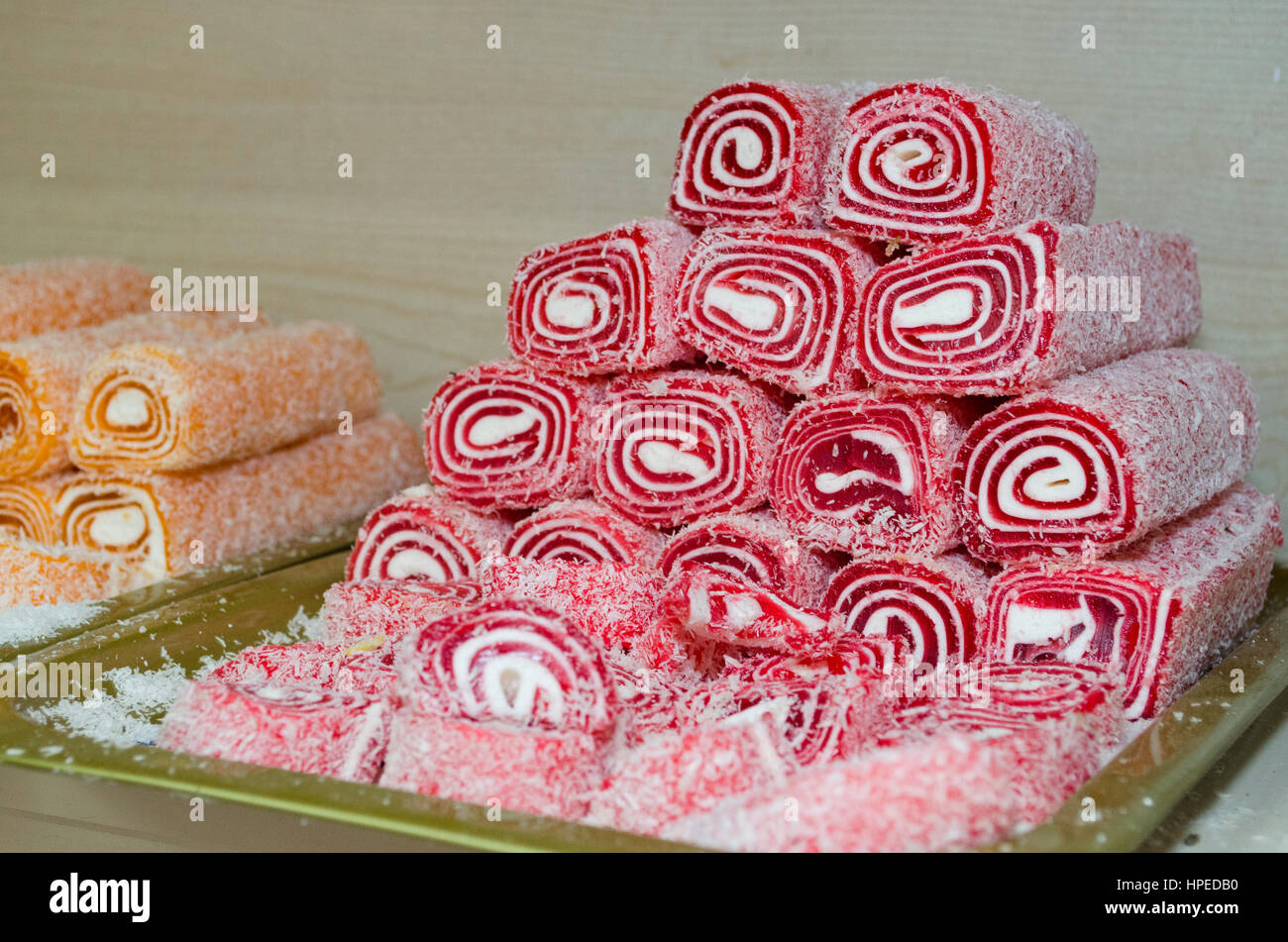 turkish sweet shop selling nougat, turkish delight and sweets Stock ...