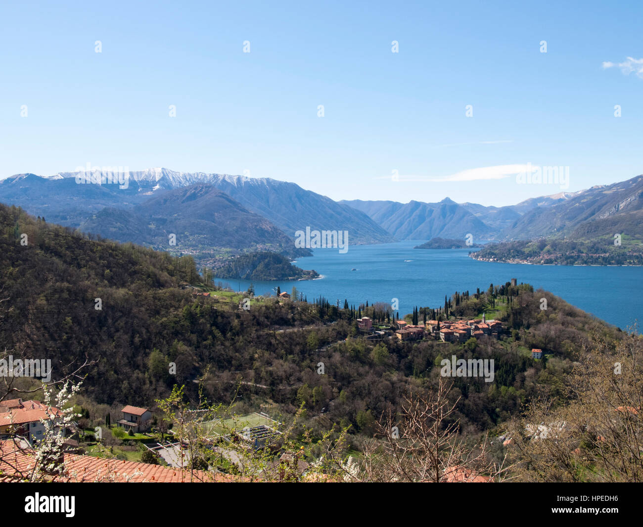 Lake of Como, Italy: Panorama of Lake Como, view of Bellagio and Como ...