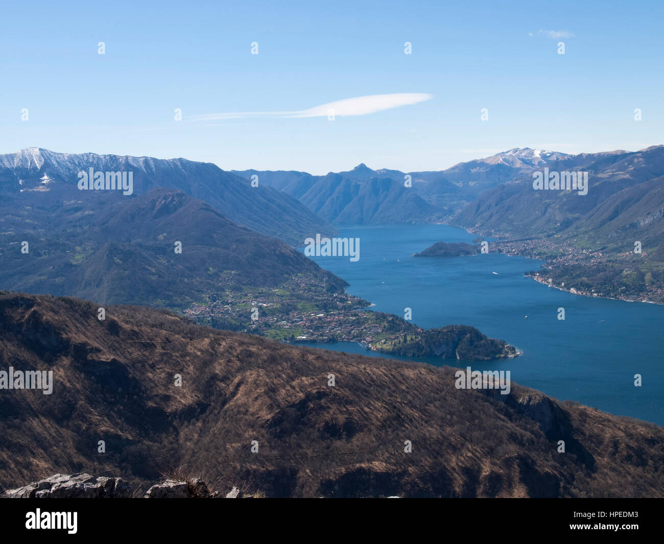 Lake of Como, Italy: Panorama of Lake Como, view of Bellagio and Como ...