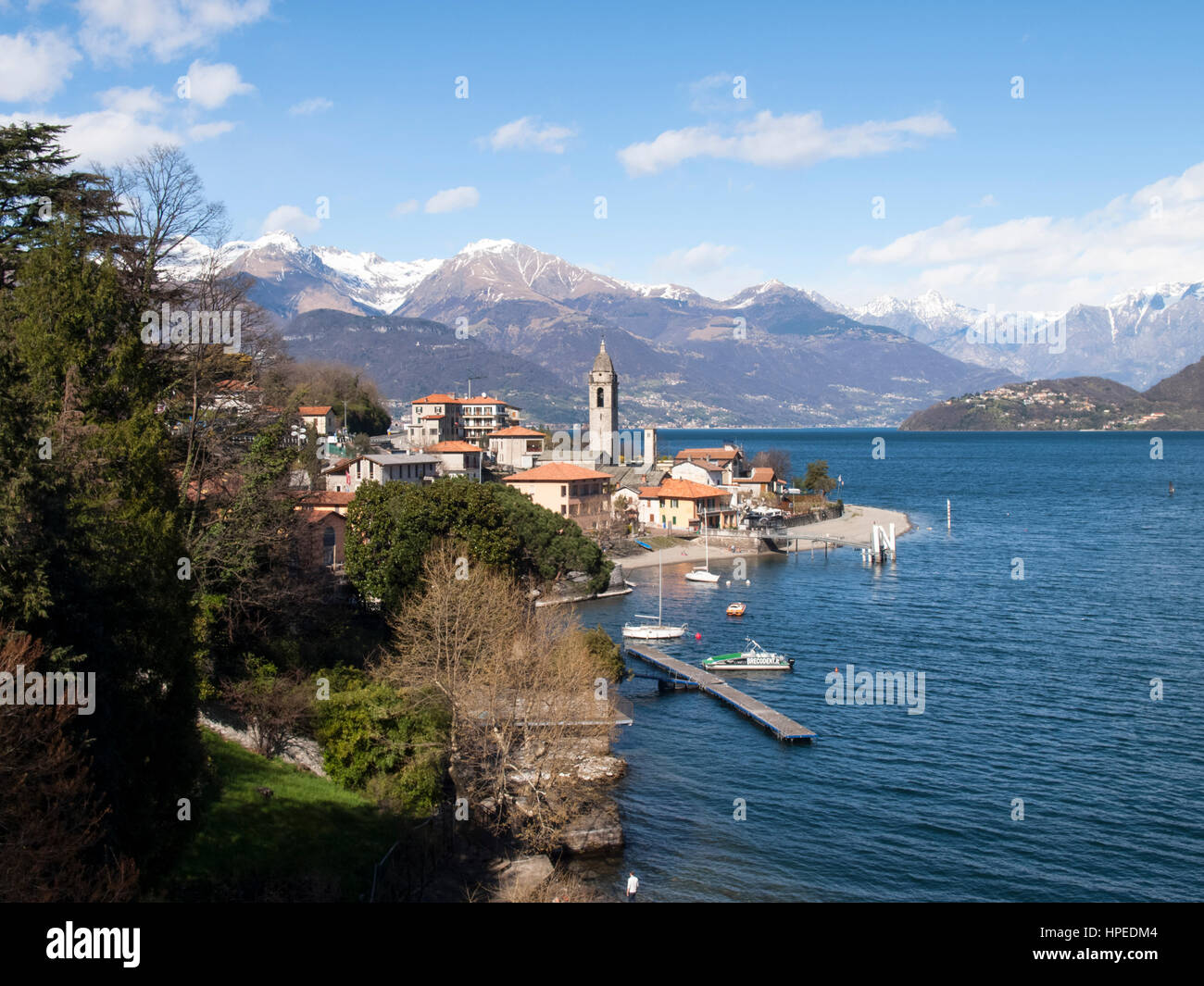 Cremia lake of Como, Italy: Striking image of the village of Cremia ...
