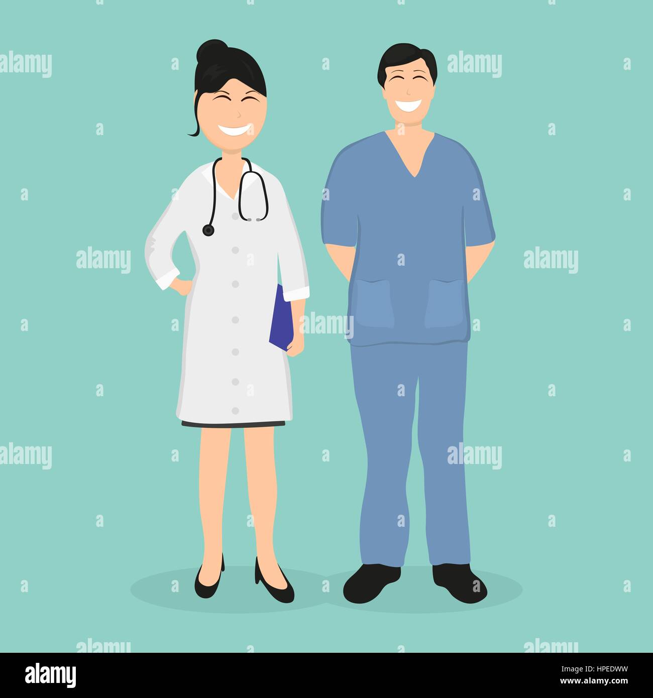 Two people in hospital portrait Stock Vector Images - Alamy