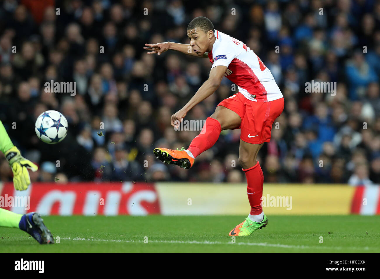 Monaco's Kylian Mbappe-Lottin scores his side second goal during the ...