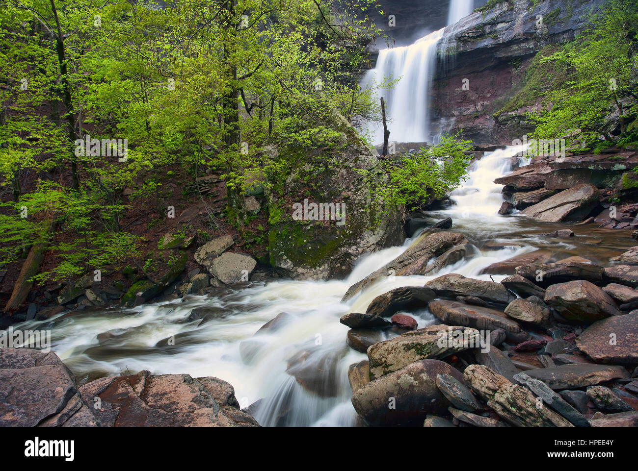 Kaaterskill falls (Catskill mountains, NY) on a rainy day Stock Photo ...