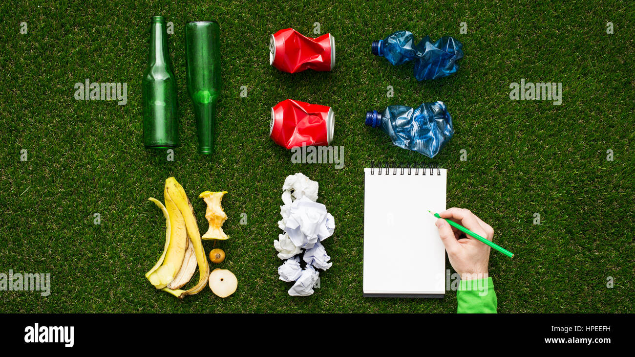 Waste sorting and separate garbage collection concept, tidy rubbish on ...