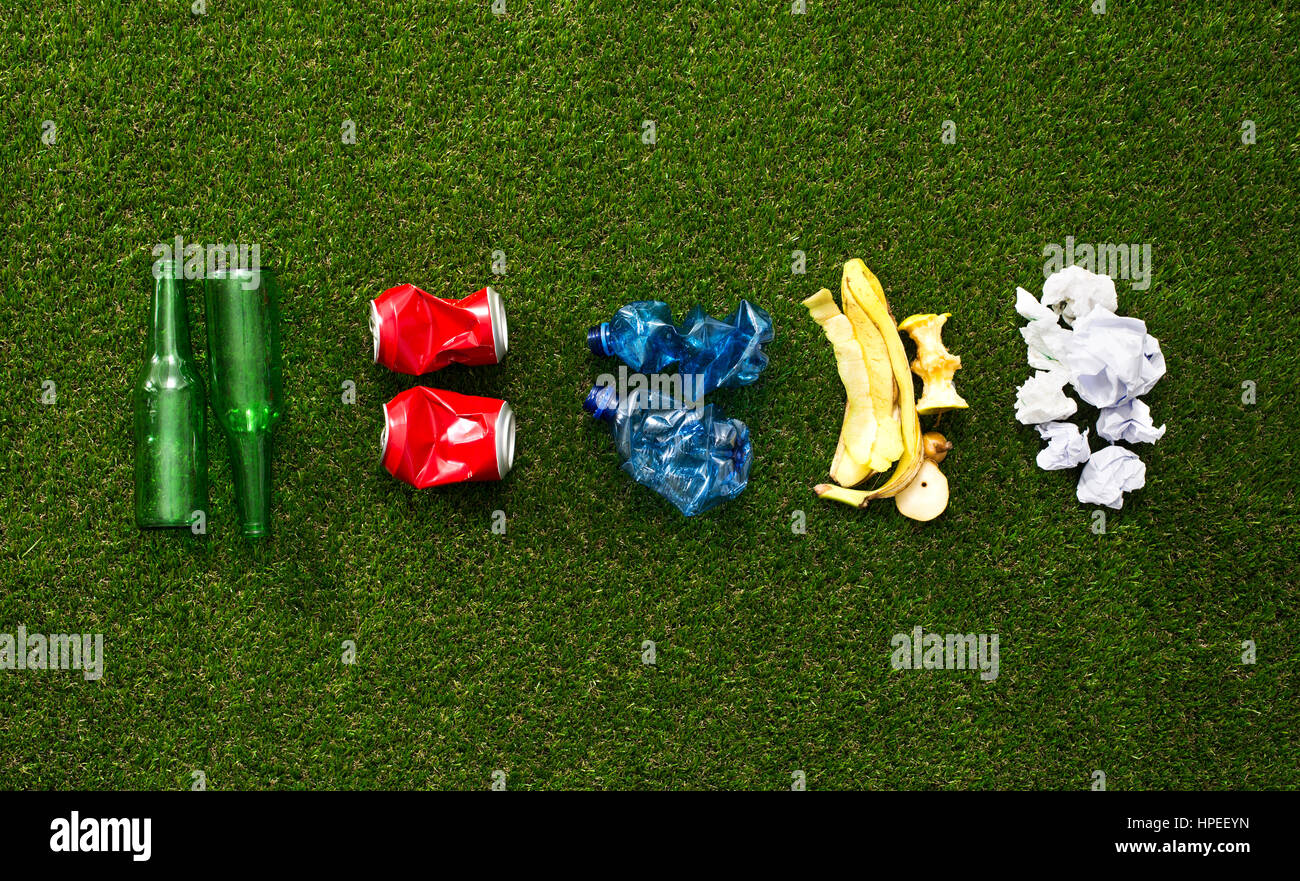 Waste sorting and separate garbage collection concept, tidy rubbish on ...