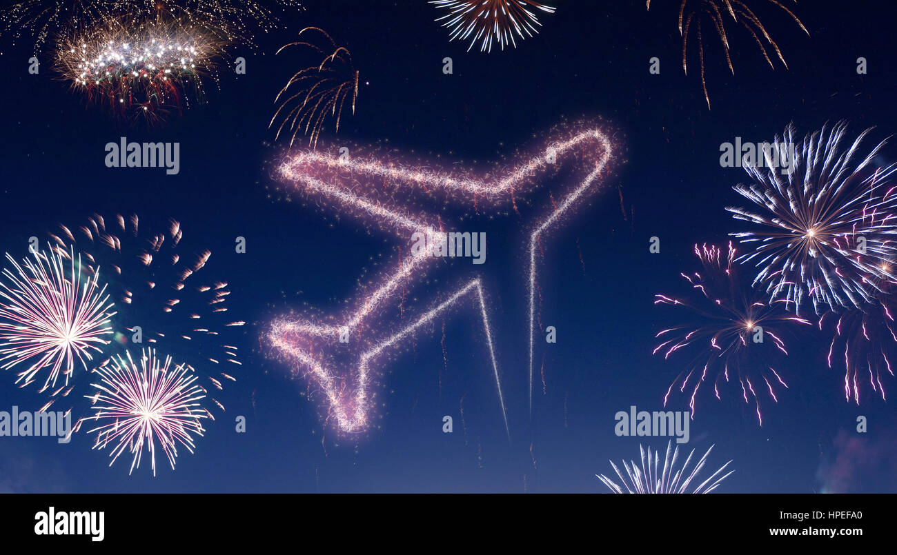 A dark night sky with a sparkling red firecracker in the shape of an ...