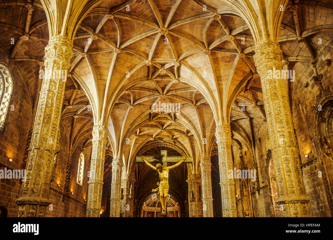 Santa Maria church, Jeronimos monastery,Belem, Lisbon, Portugal Stock ...