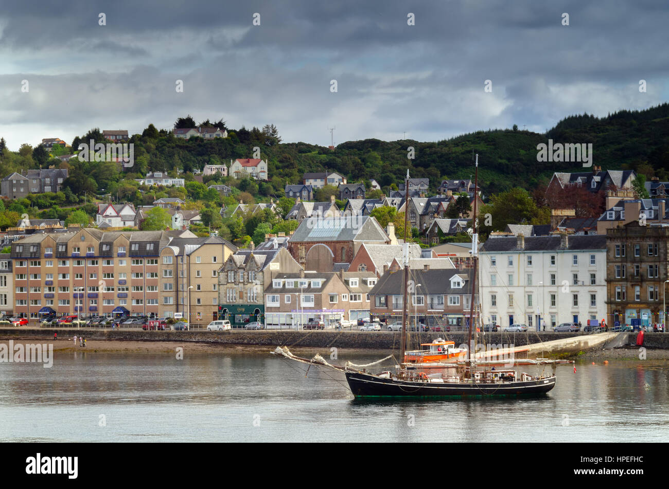 Sailing boat in port of Oban, Scotland Stock Photo - Alamy