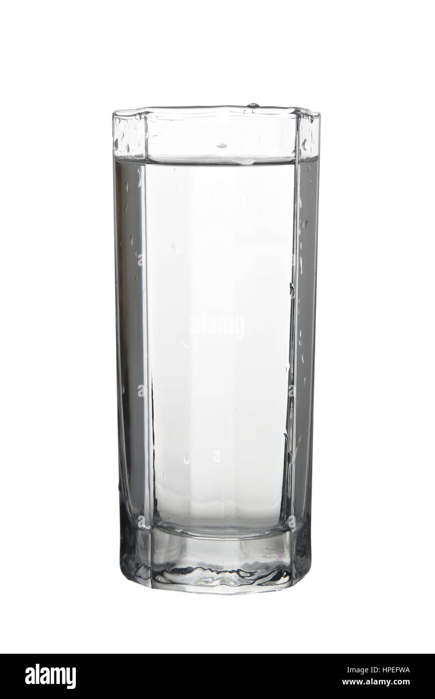 Water in a tall glass isolated on white background Stock Photo - Alamy