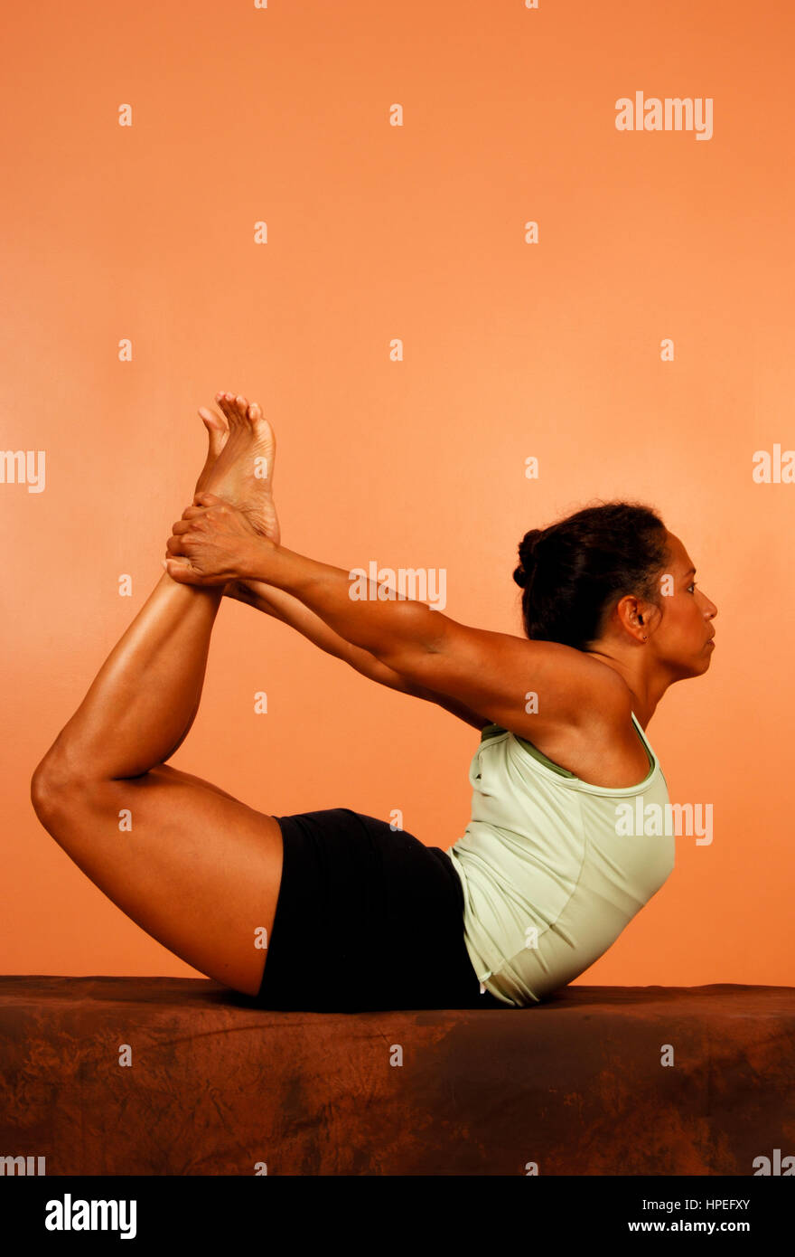 Yoga Pose Spinal Bend Stock Photo - Alamy