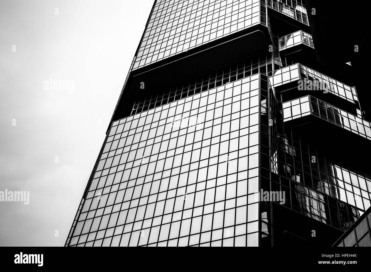 windows of commercial building in Hong Kong with B&W color Stock Photo ...