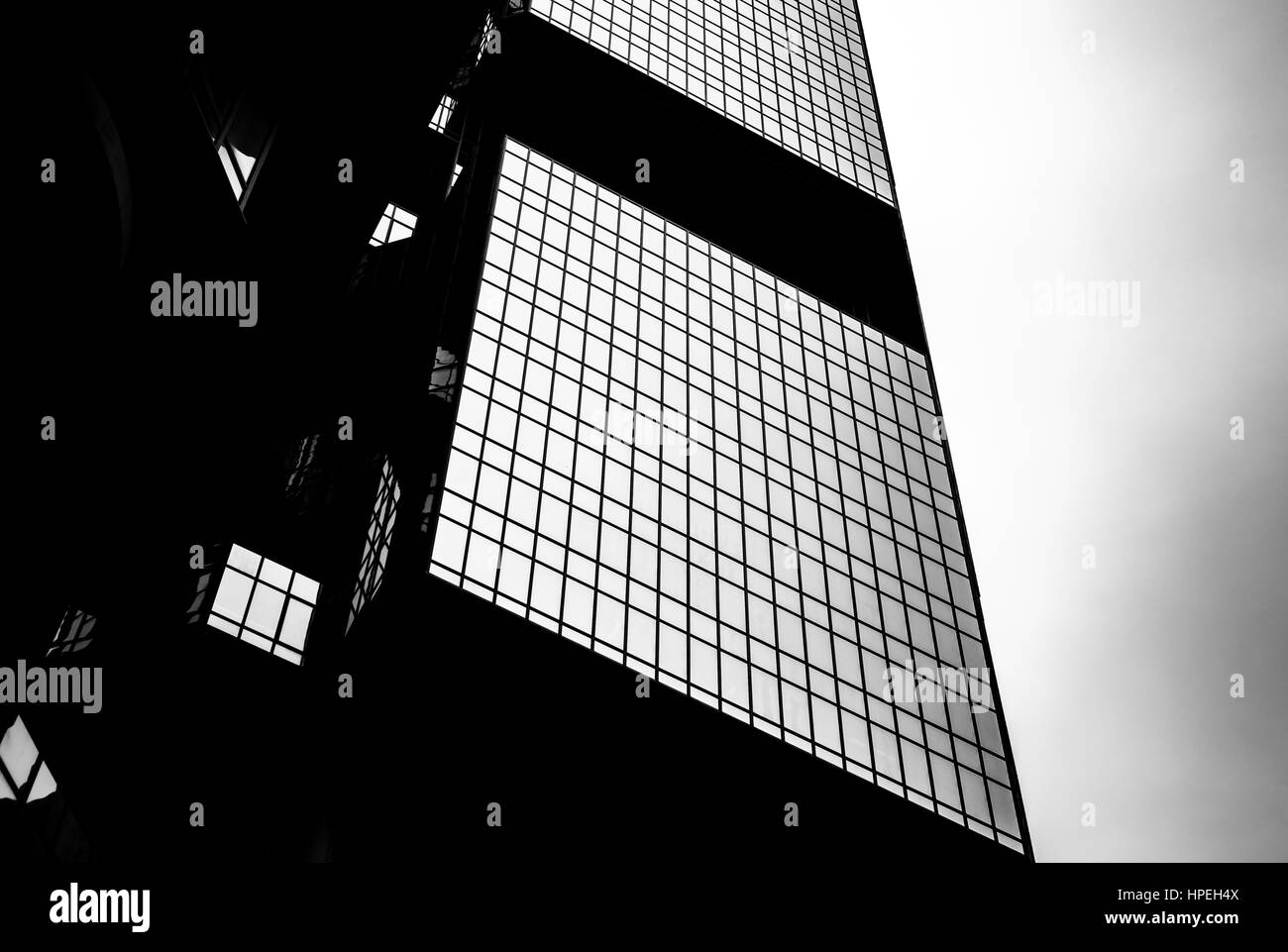 windows of commercial building in Hong Kong with B&W color Stock Photo ...