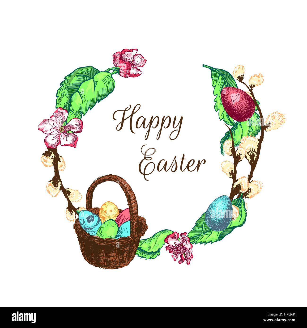Easter rabbit drawing Stock Vector Images - Alamy
