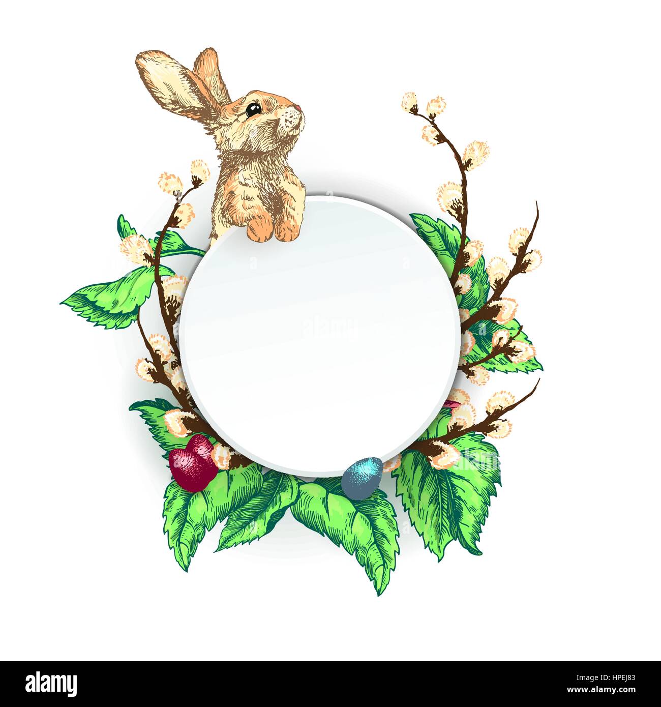 Easter rabbit drawing Stock Vector Images - Alamy