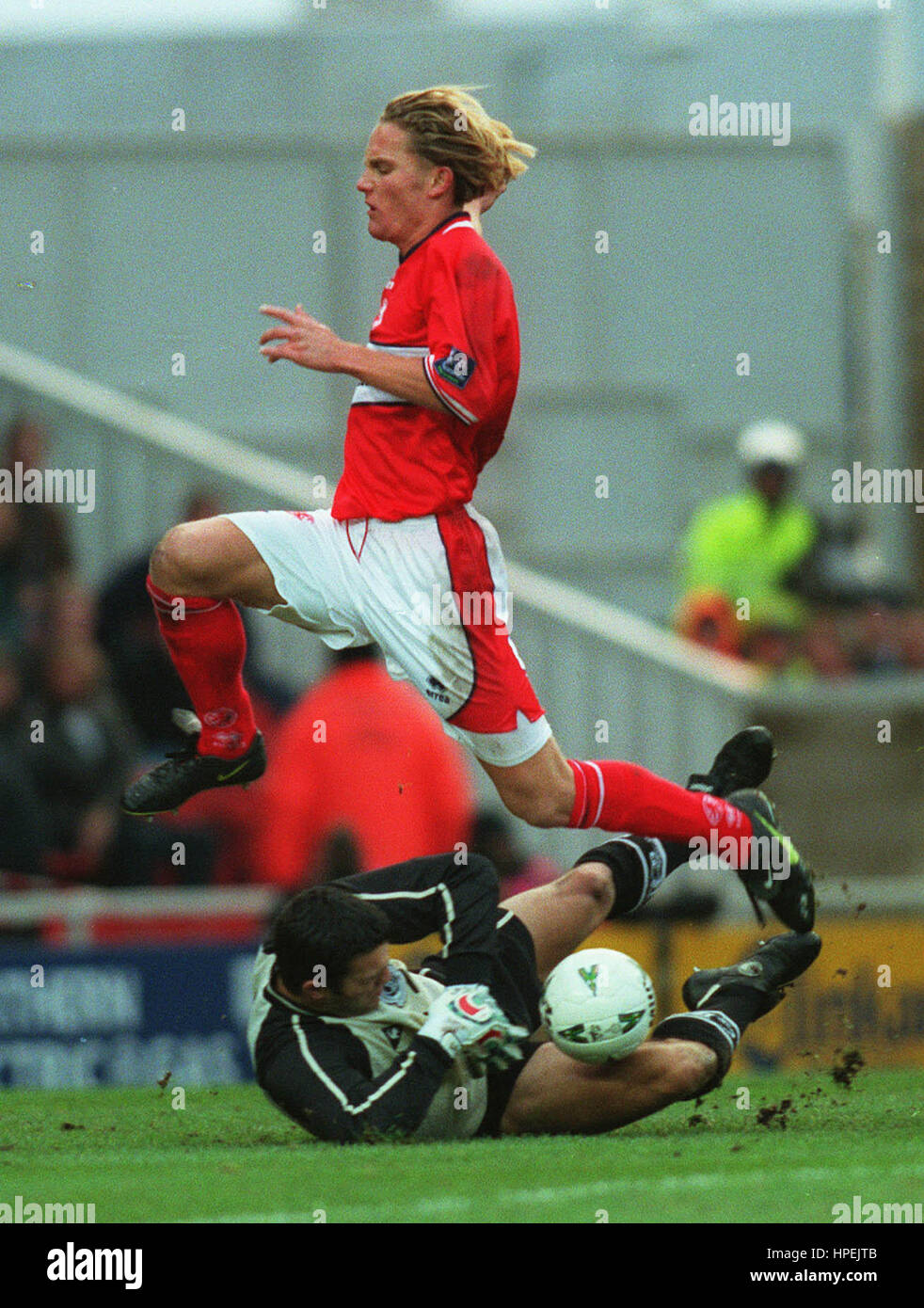 MIKKEL BECK LEAPS OVER HARPER MIDDLESBROUGH V QPR 08 November 1997 ...
