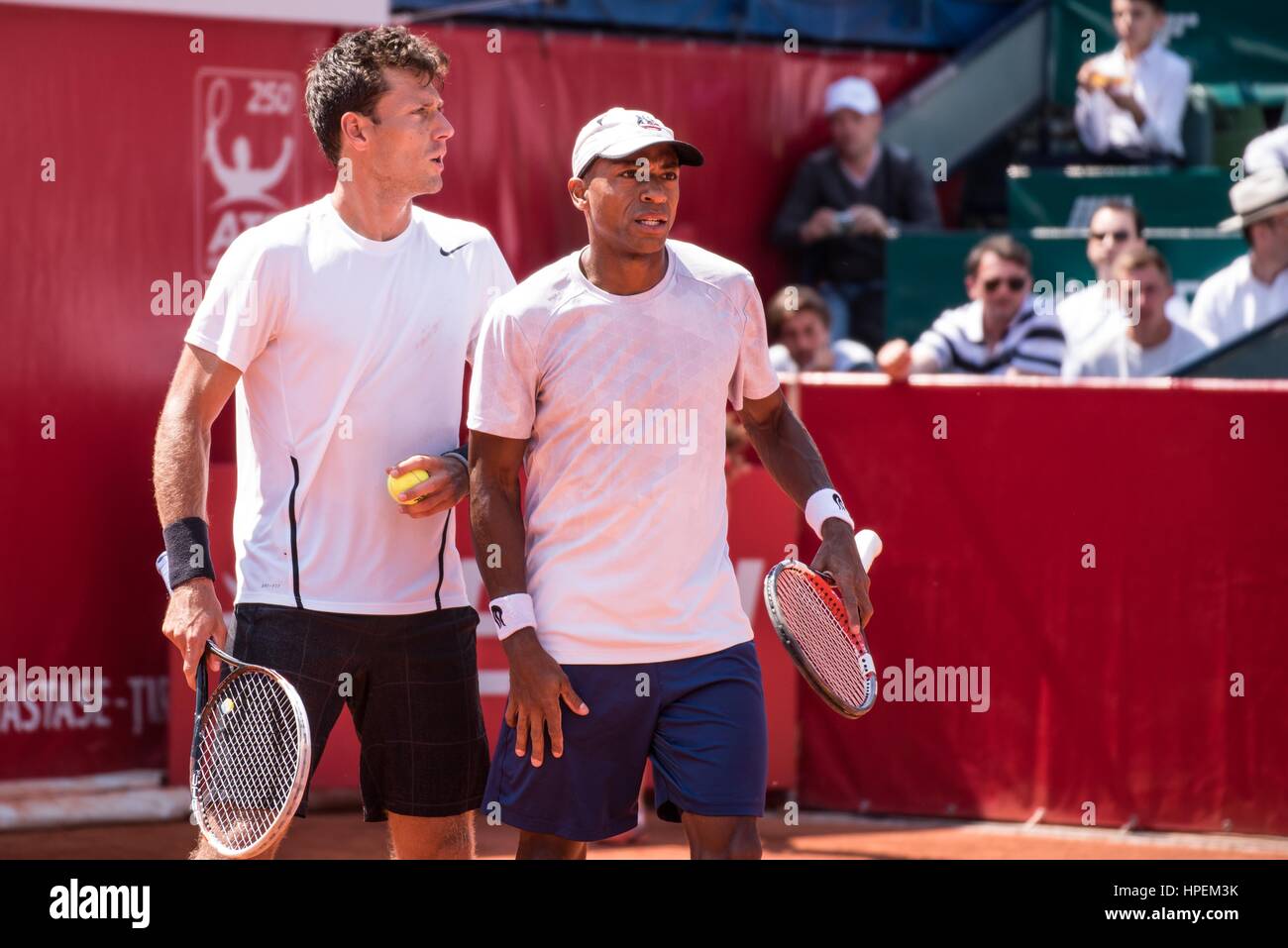 April 22, 2015: Artem SITAK NZL L and Nicholas MONROE USA R in action ...